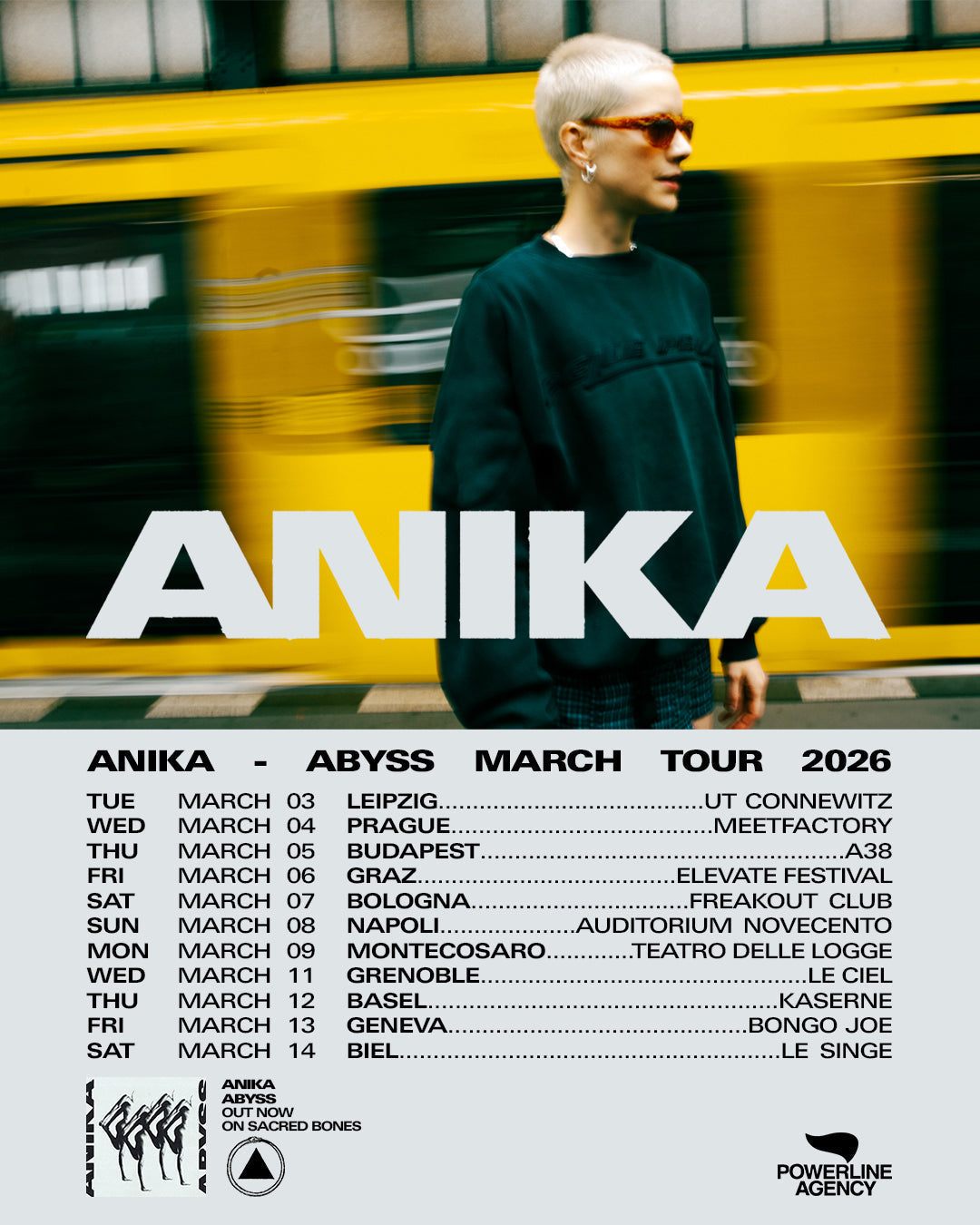 New Italy dates added to Anika March 2026 full band tour – Anika-music